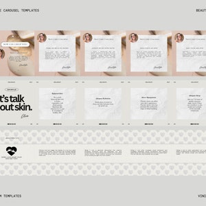 Skincare Instagram Seamless Carousel Post Template, Esthetician ...