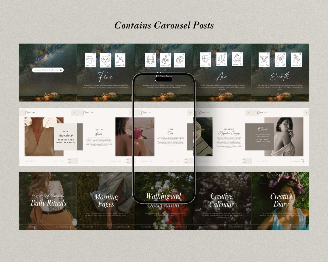 Spiritual Coach Templates, Astrology, Life Coaching Canva Pack (digital ...