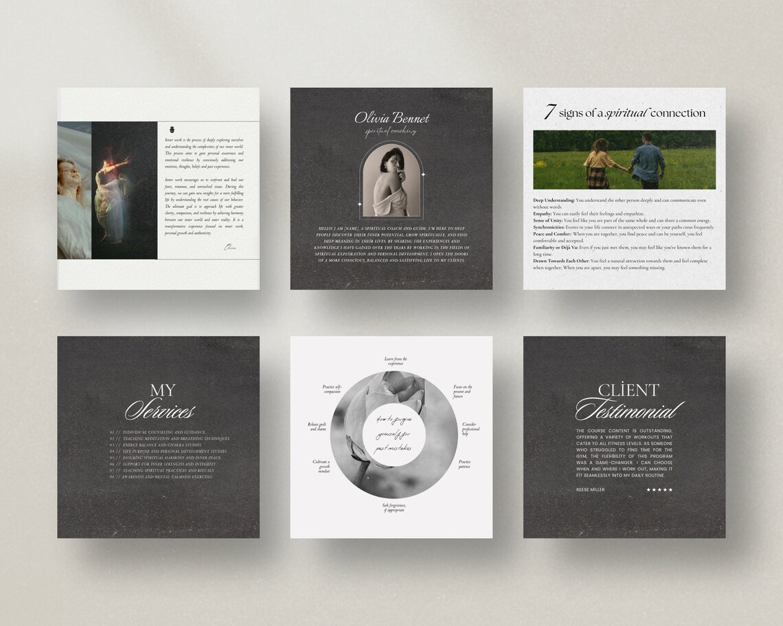 Spiritual Coach Templates, Astrology, Life Coaching Canva Pack (digital ...