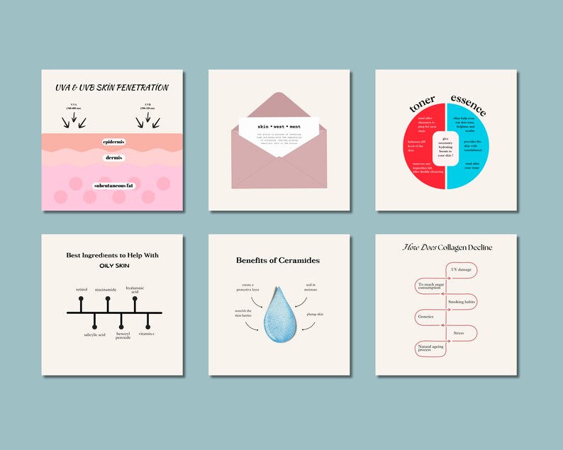 Instagram Skincare Infographic Templates, Colorful Skincare Templates ...