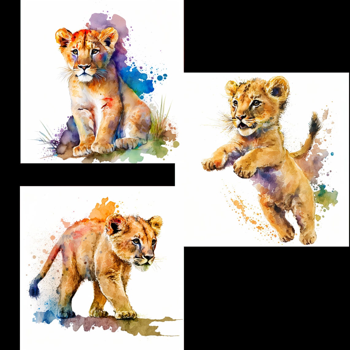 Lion Cub Clipart Safari Animal Clipart Digital Clipart - Etsy