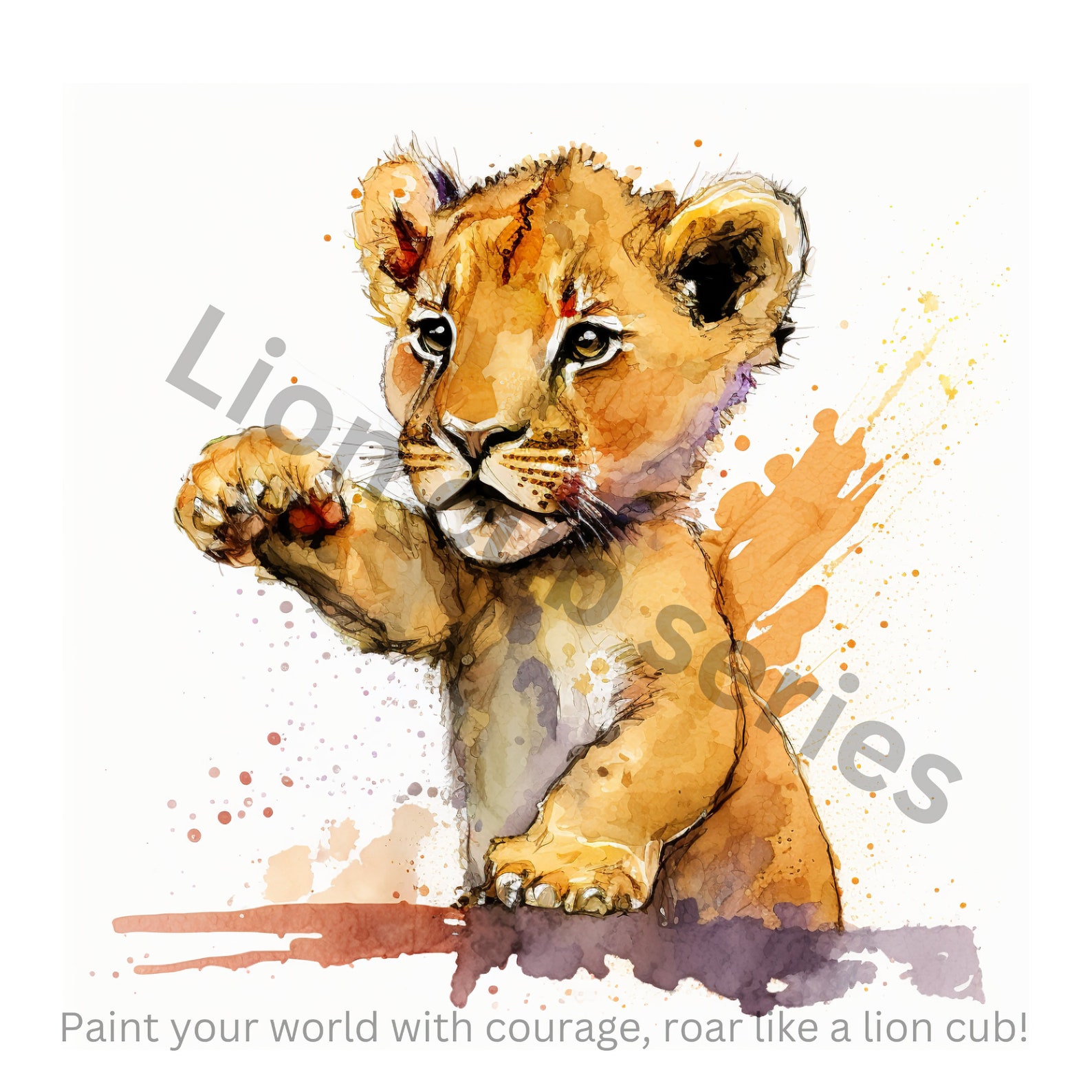 Lion Cub Clipart, Safari Animal Clipart, Digital Clipart, Printable ...