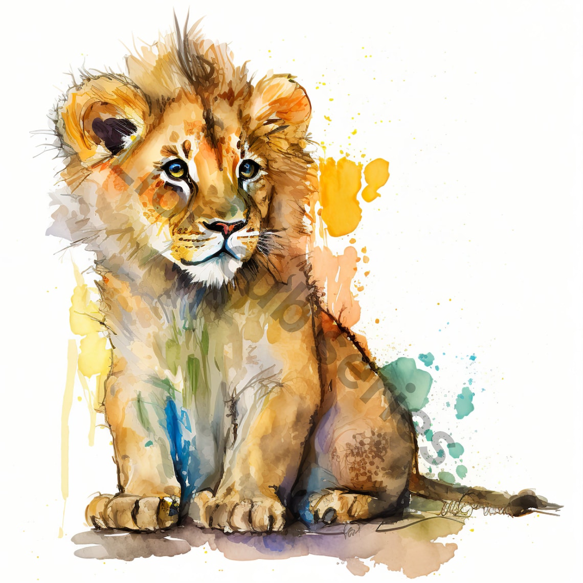 Lion Cub Clipart Safari Animal Clipart Digital Clipart - Etsy