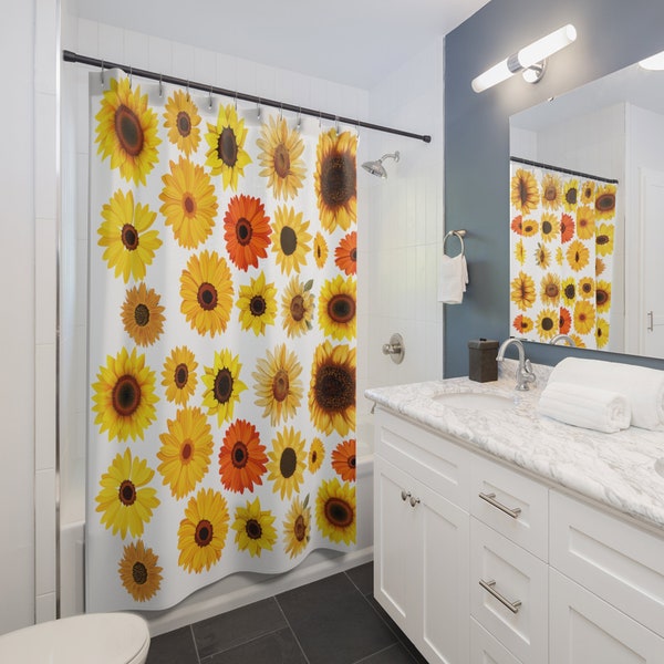 Sunflower Shower Curtain Etsy