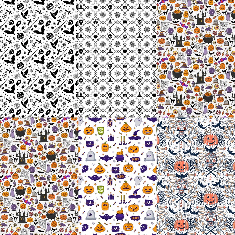 Halloween Digital Paper Mega Bundle Halloween 30 Print - Etsy