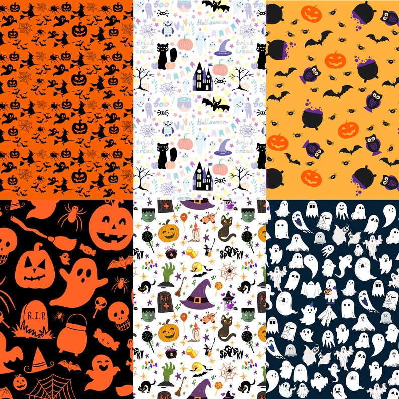 Halloween Digital Paper Mega Bundle Halloween 30 Print - Etsy
