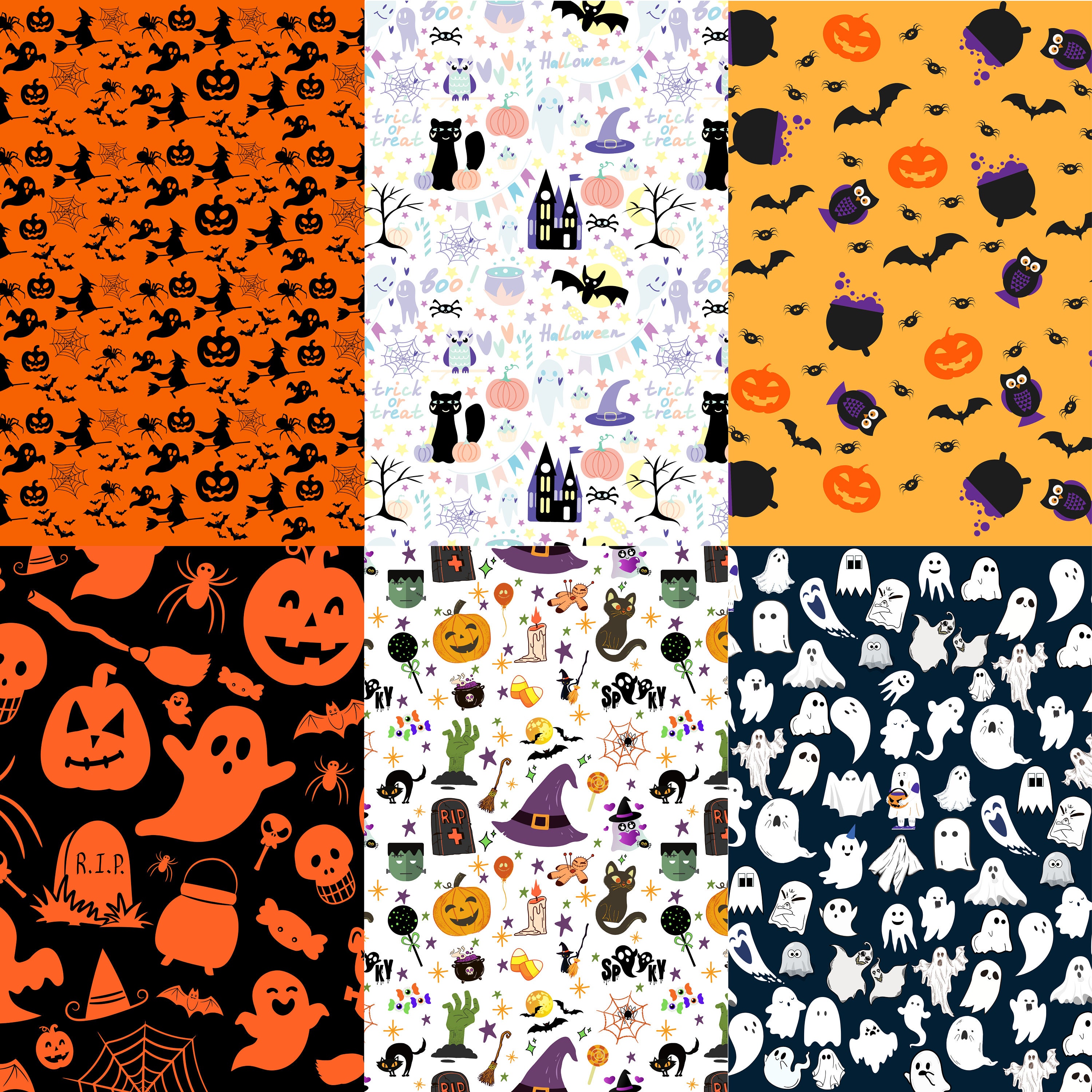 Halloween Digital Paper Mega Bundle Halloween 30 Print - Etsy