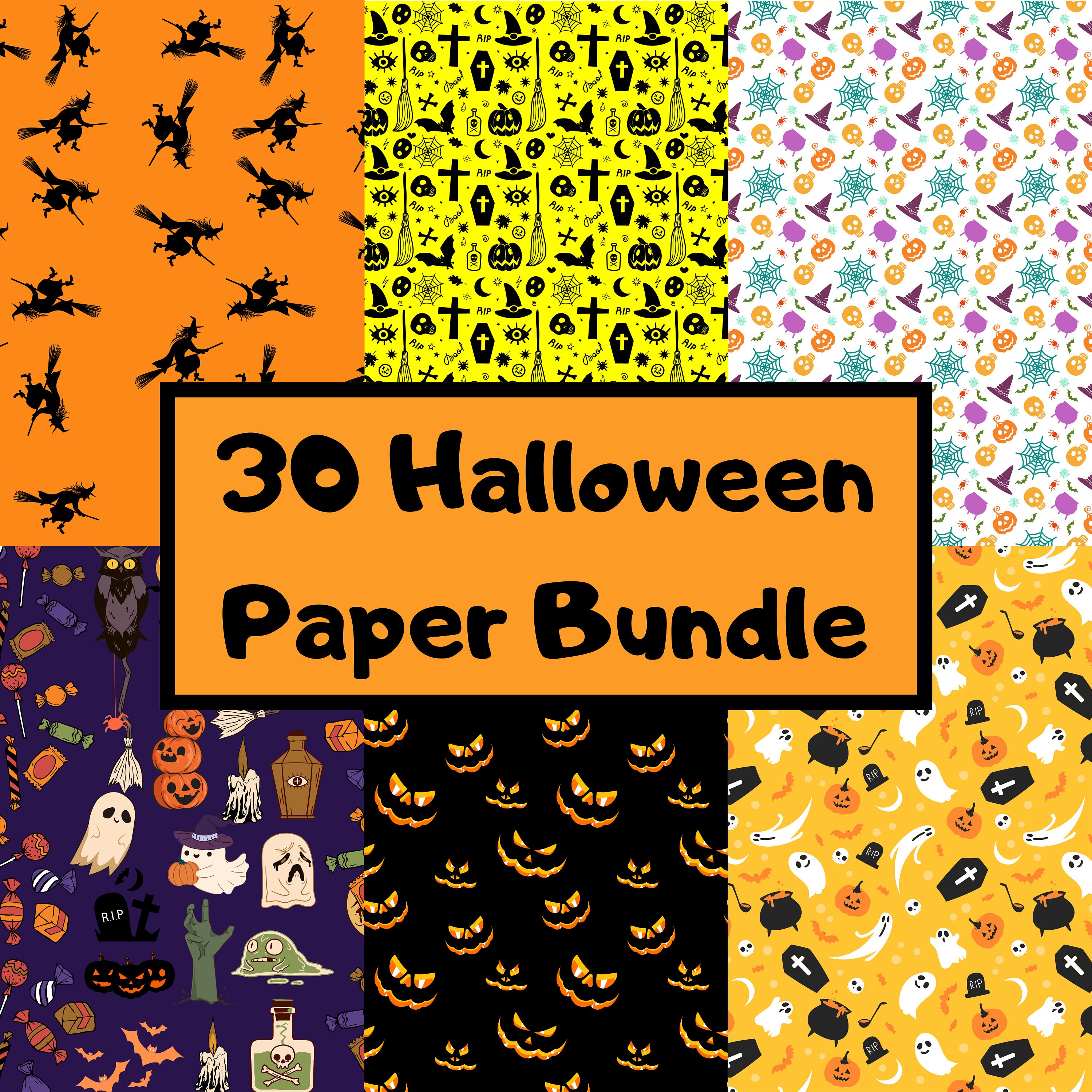 Halloween Digital Paper Mega Bundle Halloween 30 Print - Etsy