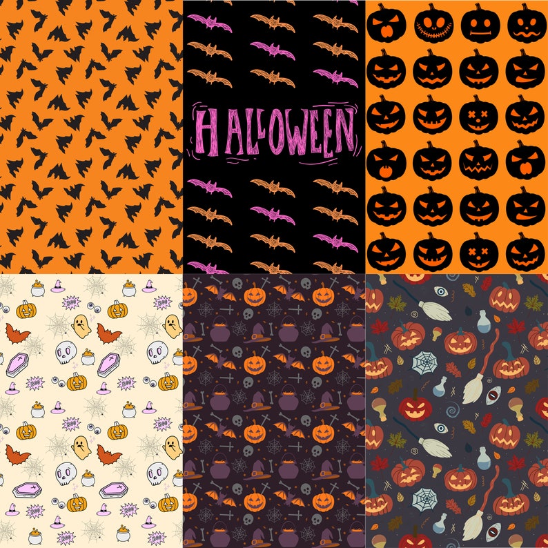 Halloween Digital Paper Mega Bundle Halloween 30 Print - Etsy