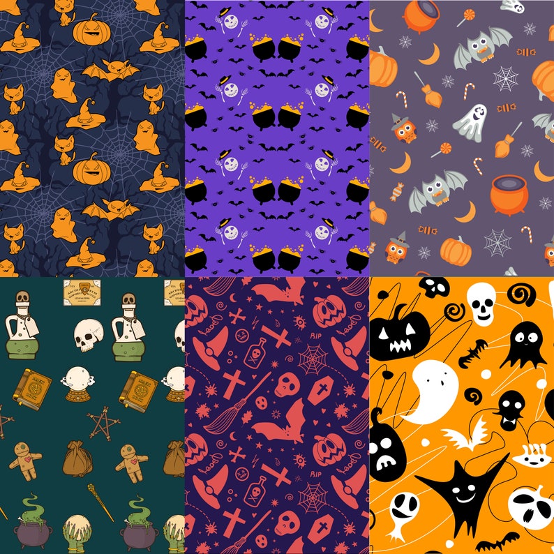 Halloween Digital Paper Mega Bundle Halloween 30 Print - Etsy