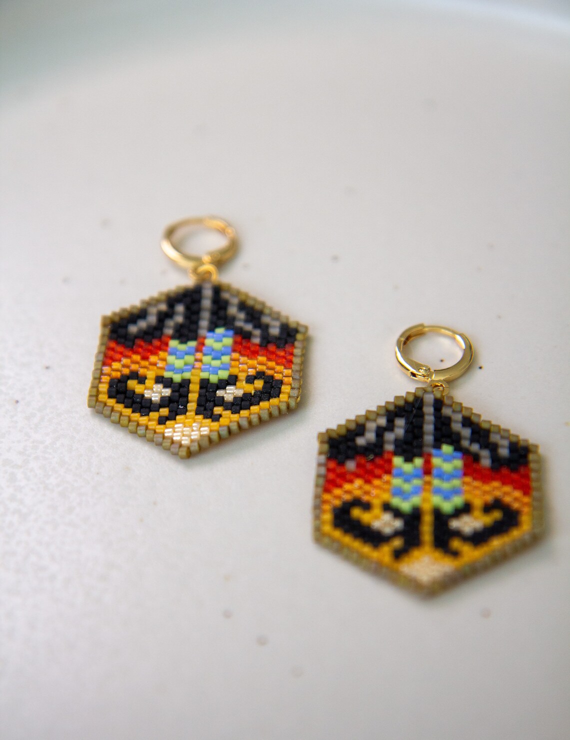 Colorful Bewitching Halloween Witch Leg Earrings, Delicate Seed Bead ...