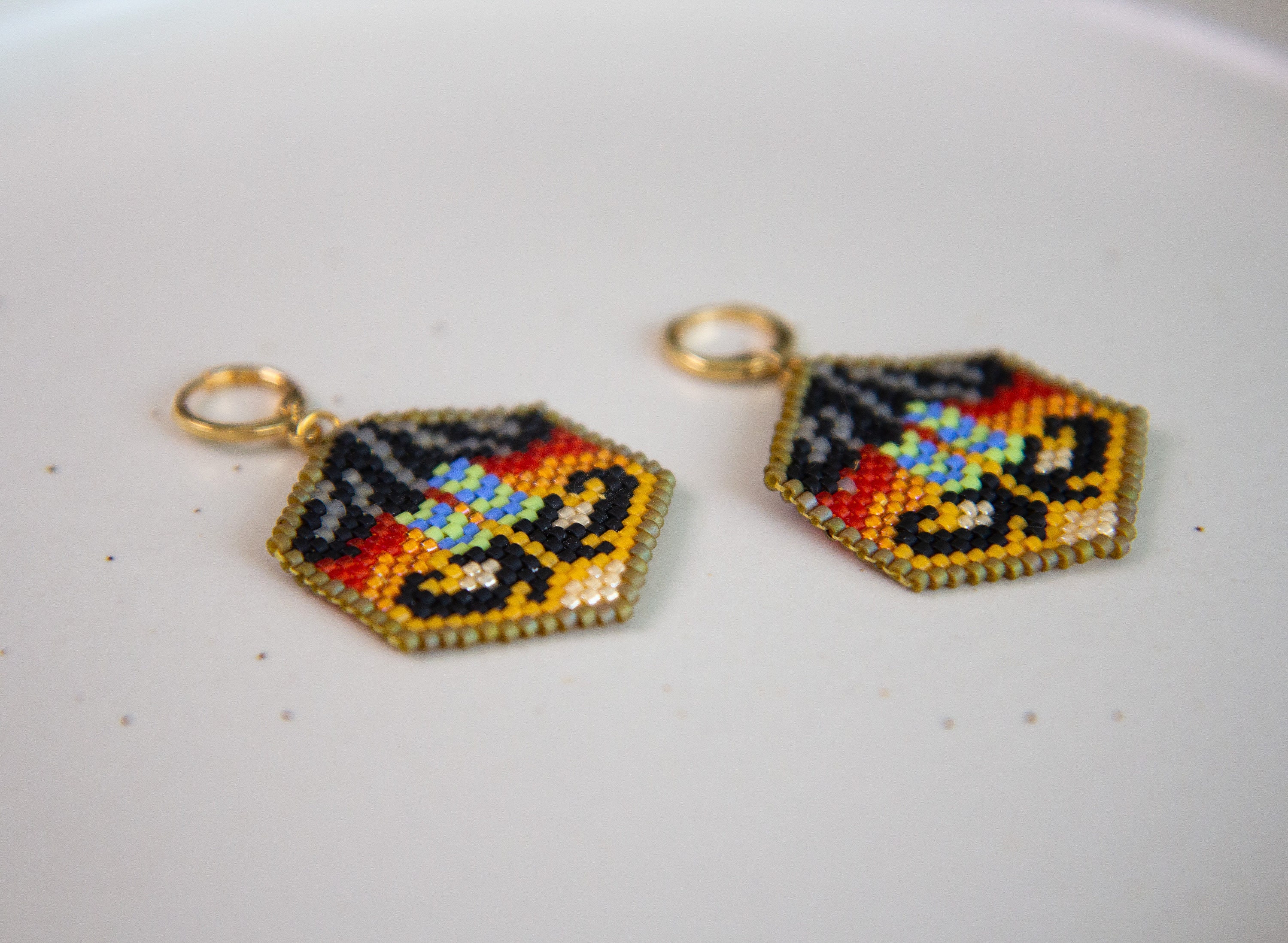 Colorful Bewitching Halloween Witch Leg Earrings, Delicate Seed Bead ...