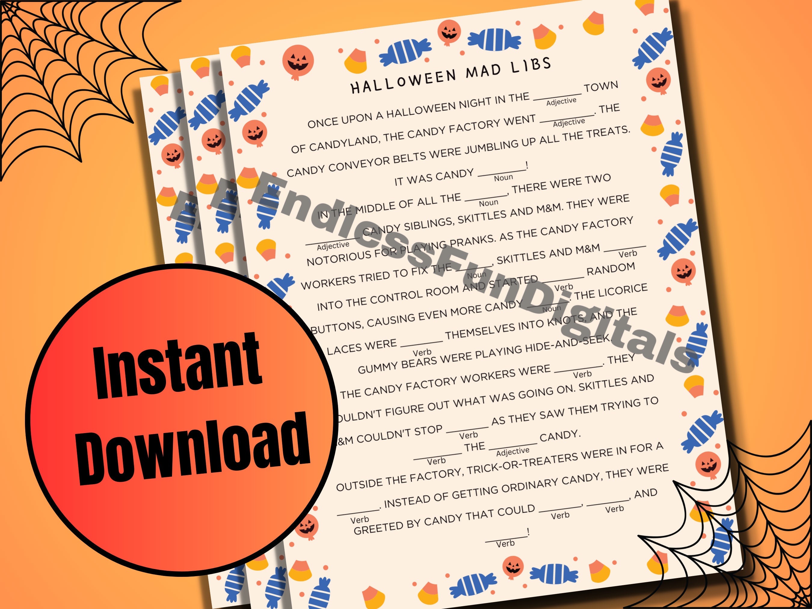 Halloween Mad Libs Activity for Kids - Etsy