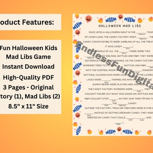 Halloween Mad Libs Activity for Kids - Etsy