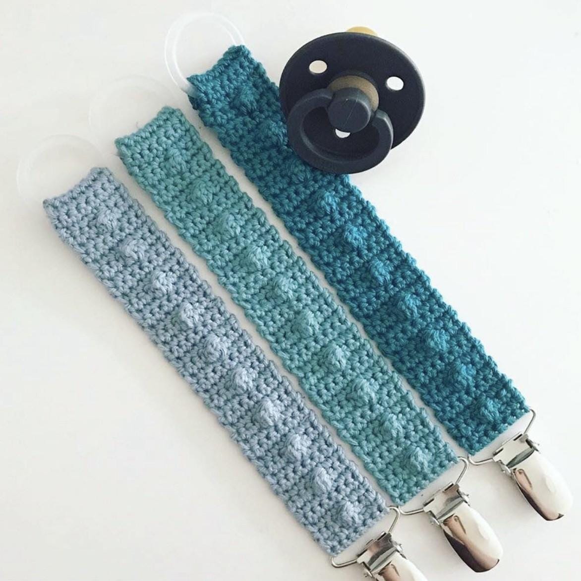 Crochet Pattern Pacifier Holder, Pacifier Clip With Bubbles, Crochet ...