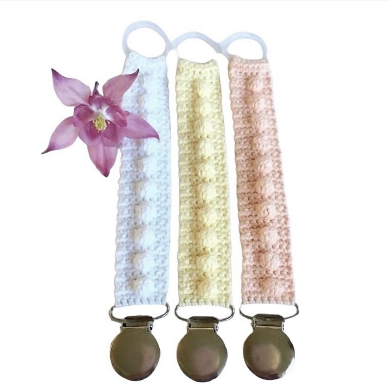 Crochet Pattern Pacifier Holder, Pacifier Clip With Bubbles, Crochet ...