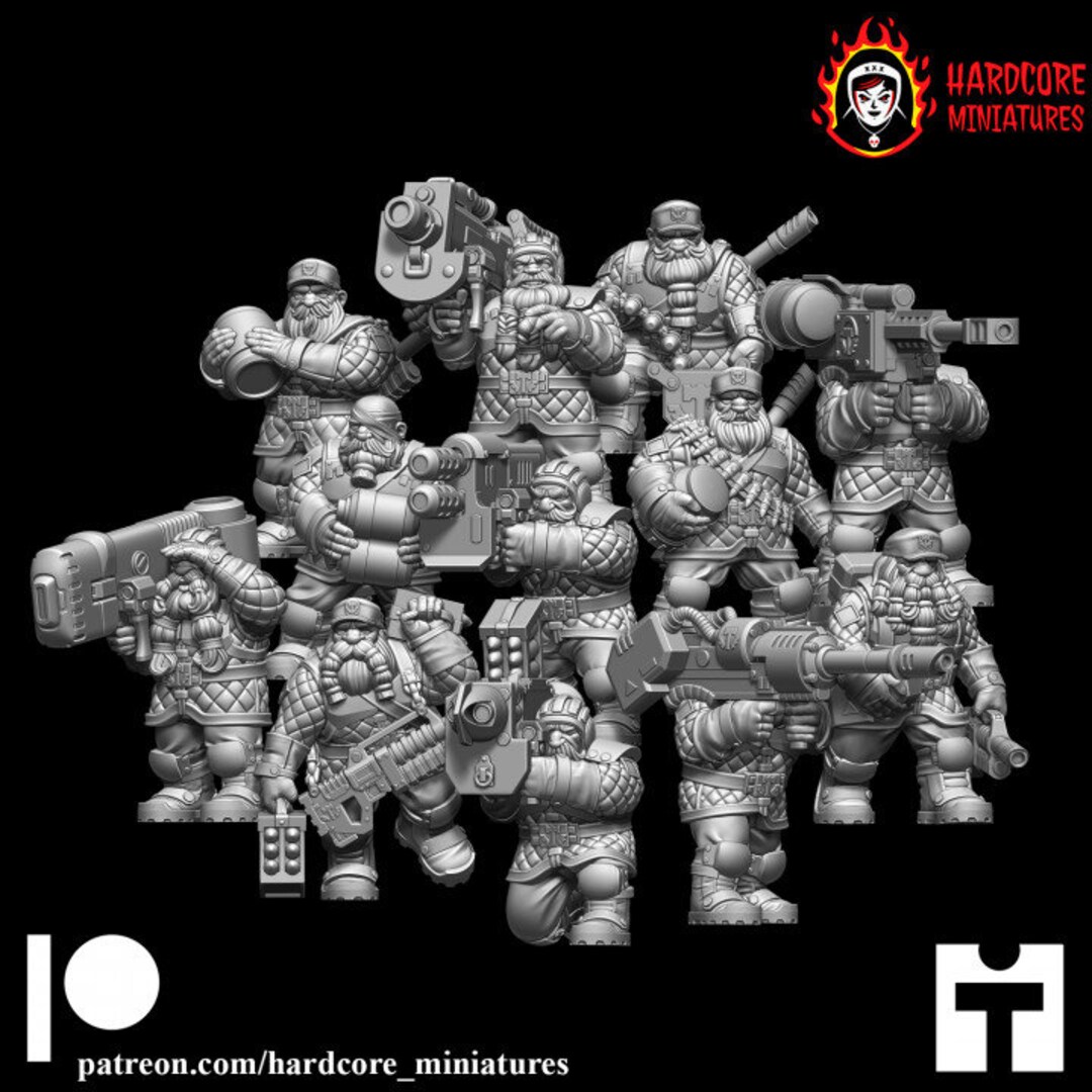 12 X Classic Space Dwarves - Heavy Weapons - Galactic Dwarves of the ...