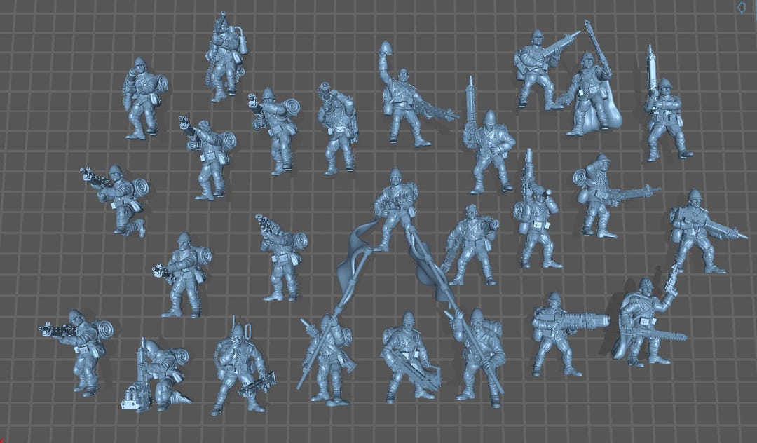 25 X Colonial Warriors of the Human Praetorian Division - 28mm Tabletop ...