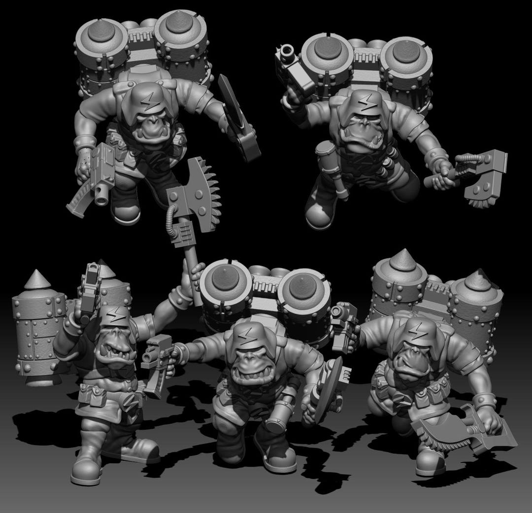 Retro Ork Boy Squads and Units (trollet) - Stormboys, Runtherds, Runts ...