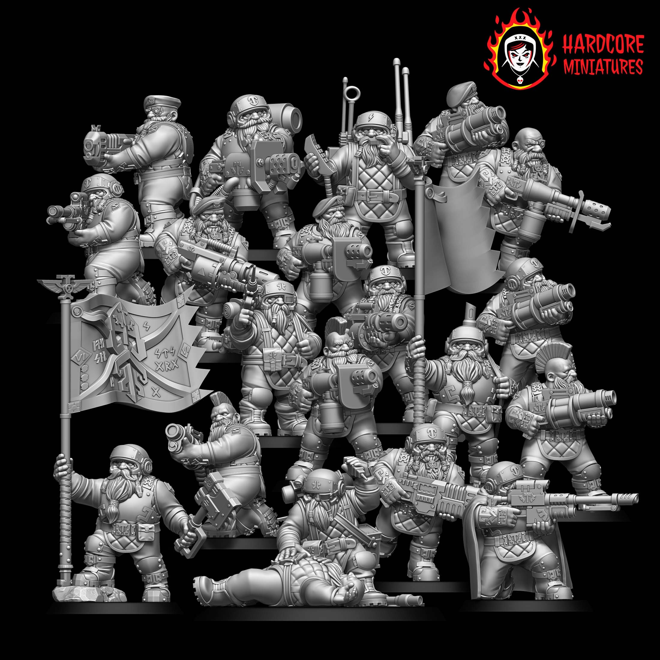 19 X Classic Space Dwarves HQ Squad Galactic Dwarves of the Dwarf Squat ...