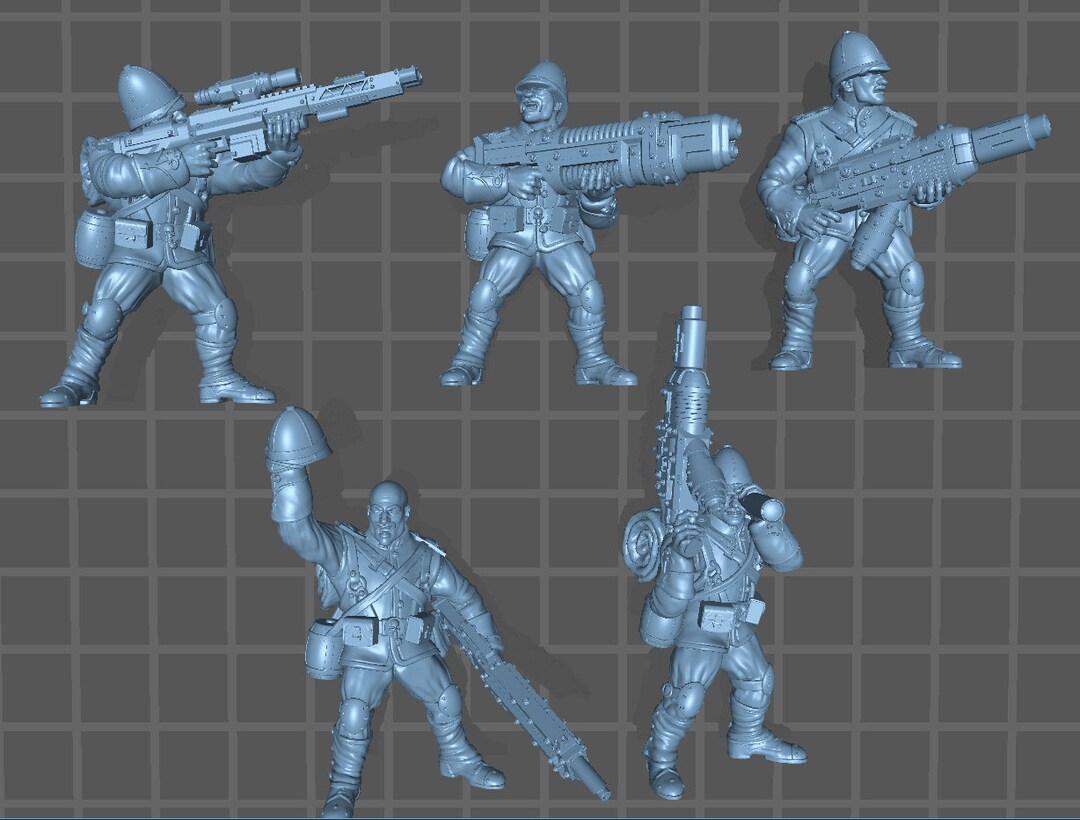 5 X Colonial Heavy Weapon Warriors of the Human Praetorian Division ...