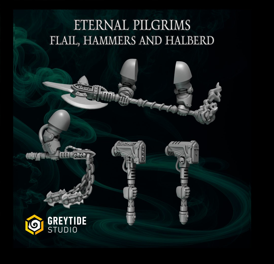 4 X Termi Flail Hammers and Halbred Heavy Weapons Greytide Studios ...