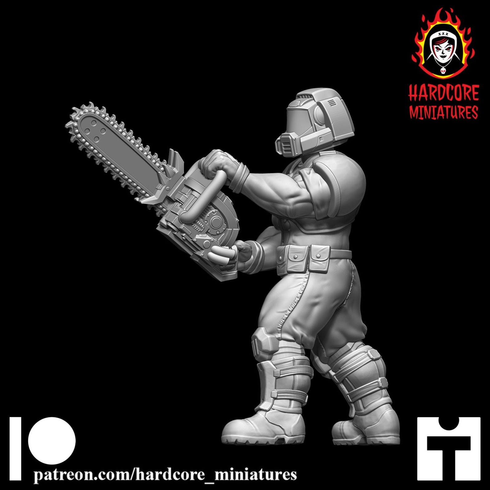 Doom Martian Human - Chainsaw Human of Space - Hardcore Miniatures ...