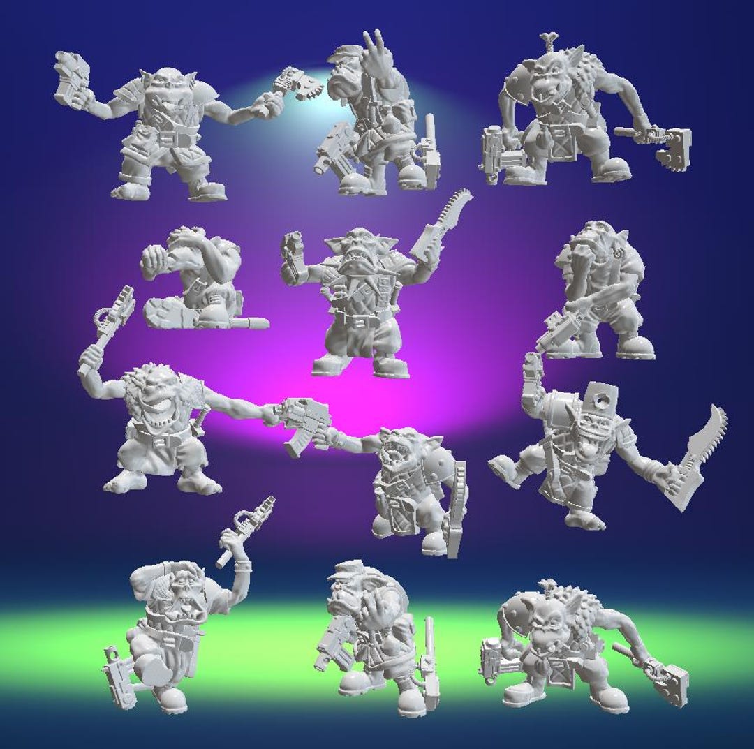 12 Retro Crazy Orc Boyz - Classic Orc Boyz Squad - Sci-fi Orks ...
