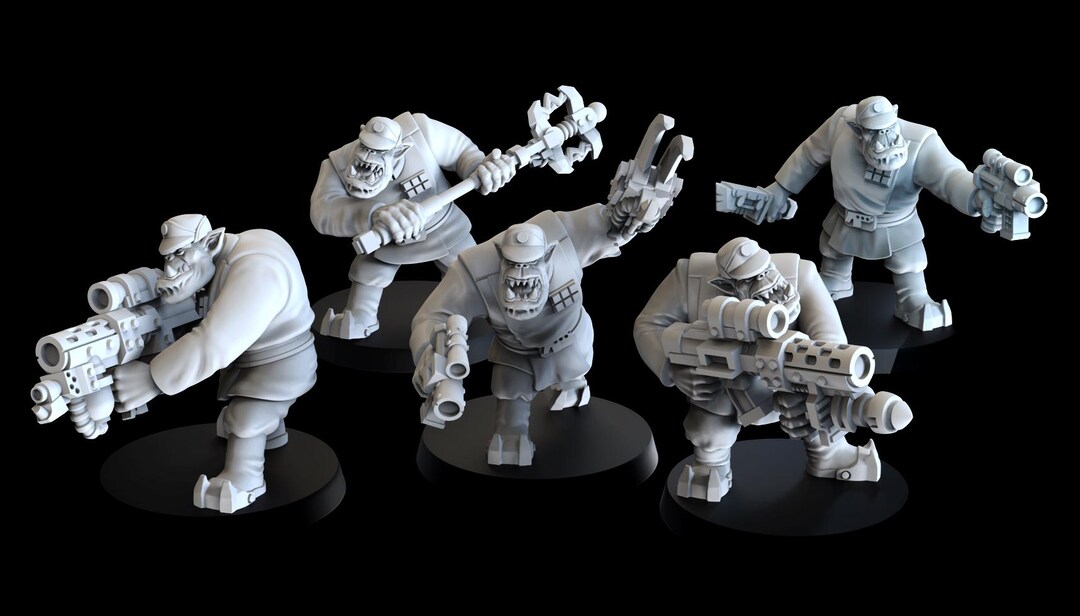 5 X Siff Officer Squad - Sci-fi Green Monsters - Joshbutin3d- Table Top ...