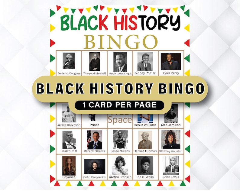 60 Black History Bingo Cards, Black History Month Bingo Game, Black ...