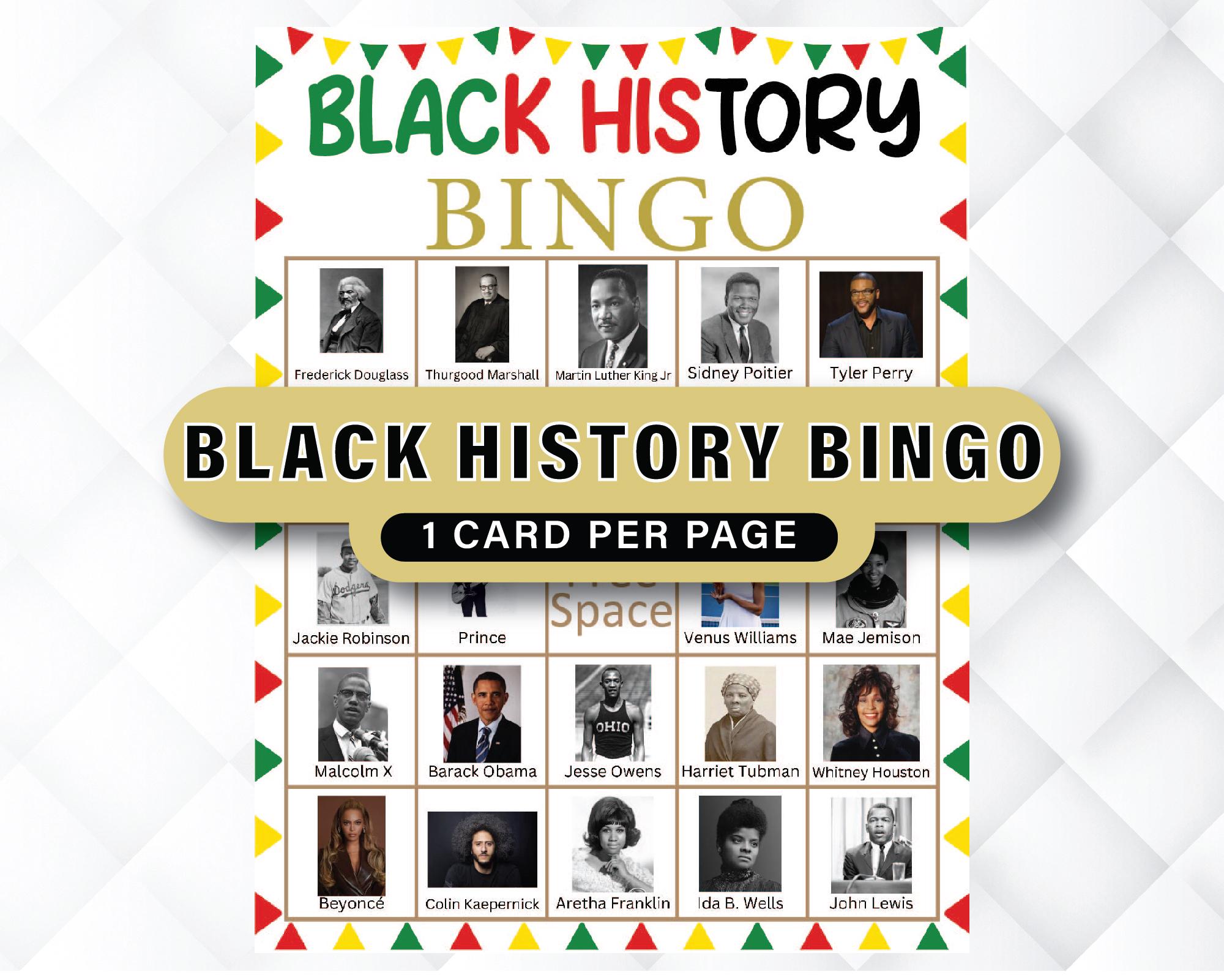60 Black History Bingo Cards, Black History Month Bingo Game, Black ...