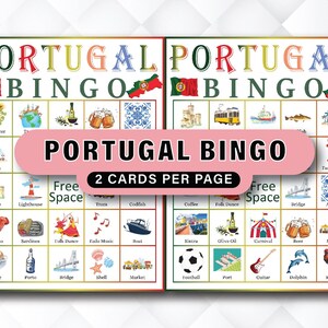 60 Portugal Bingo Cards, Portugal-themed Bingo, Europe Trip Vacation ...