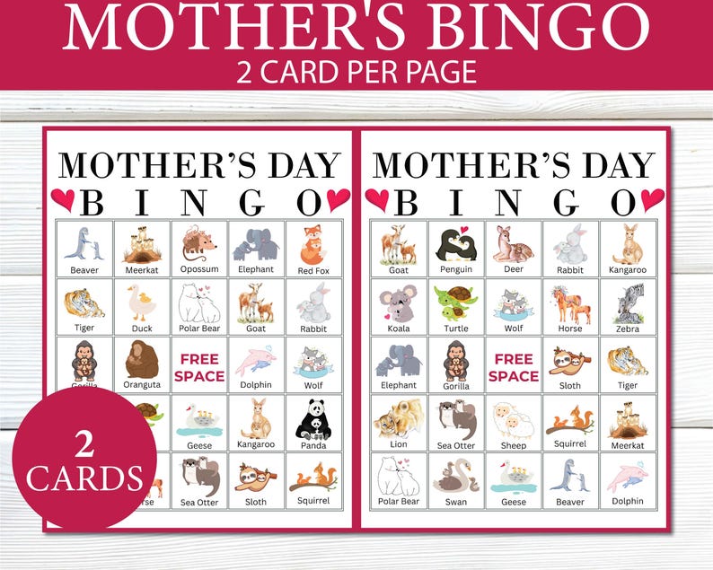 Printable Mother's Day Bingo, 50 Mother's Day Bingo Cards, Kids Mother ...