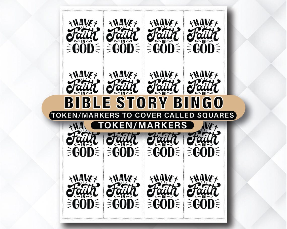 60 Bible Bingo Cards, Bible Stories Bingo, Sunday School Bingo, Bible ...