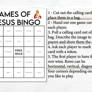 50 Names of Jesus Bingo Cards, Sunday School Game, Bible Bingo ...