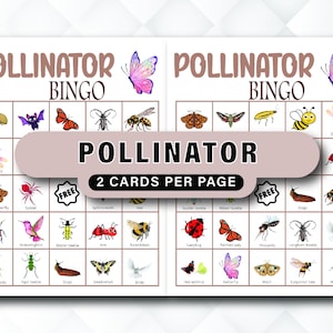 Pollinator Bingo 60 Cards, Nature Bingo Cards, STEM Game for Kids ...
