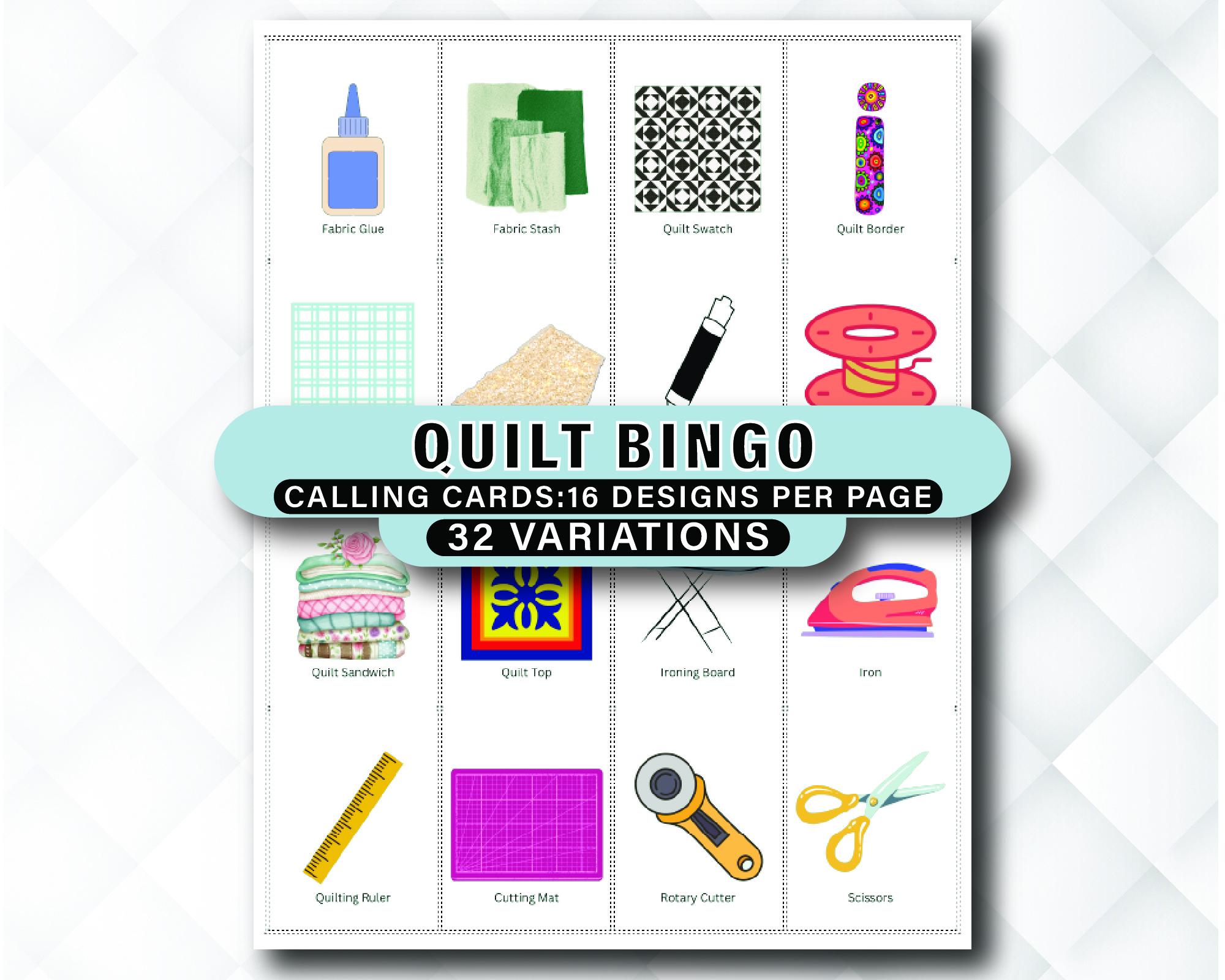 60 Quilt Bingo Cards, Quilting Party Activity, Quilting Bingo, Quilt ...
