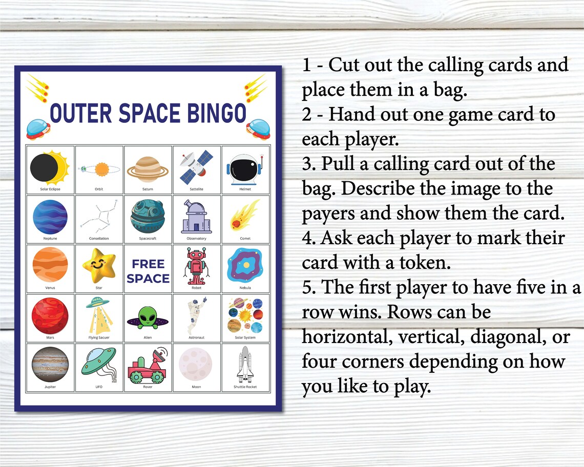 Outer Space Bingo, Solar System Bingo, Astronomy Bingo, 40 Printable ...