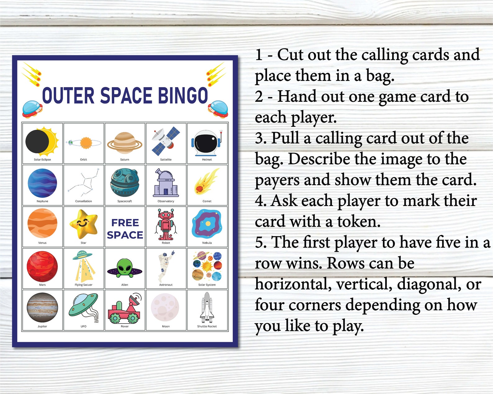 Outer Space Bingo, Solar System Bingo, Astronomy Bingo, 40 Printable ...