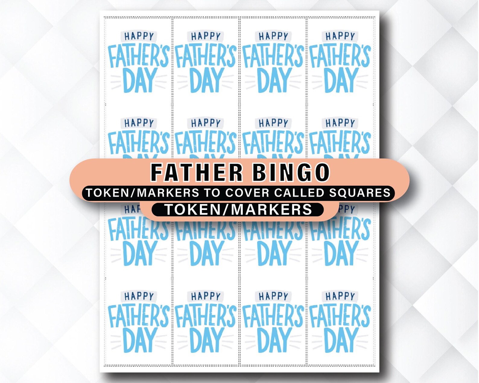 60 Happy Father's Day Bingo Cards, Father's Day Activity, Father's Day ...