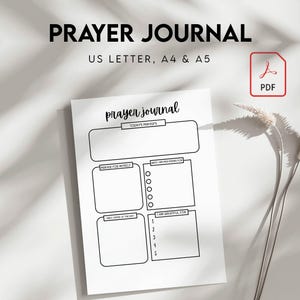 Prayer Journal Printable, Digital Bible Study Journal, Reflection Notes ...