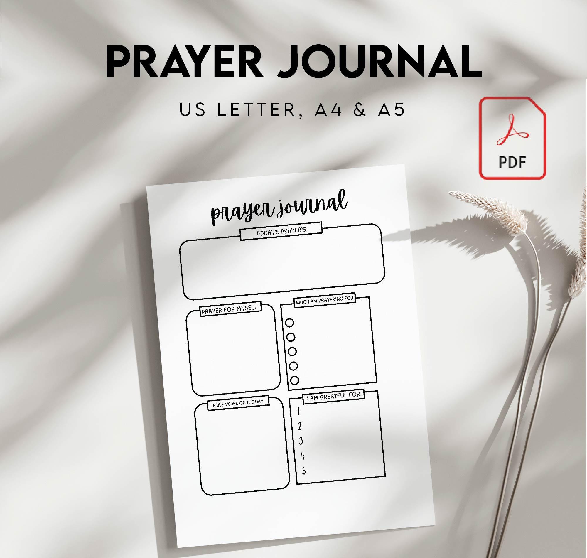 Prayer Journal Printable, Digital Bible Study Journal, Reflection Notes ...
