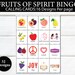 Fruit of the Spirit Bingo, Bible Bingo, Bible Activity for Kids, 1 or 2 ...