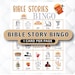 60 Bible Bingo Cards, Bible Stories Bingo, Sunday School Bingo, Bible ...