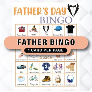 60 Happy Father's Day Bingo Cards, Father's Day Activity, Father's Day ...