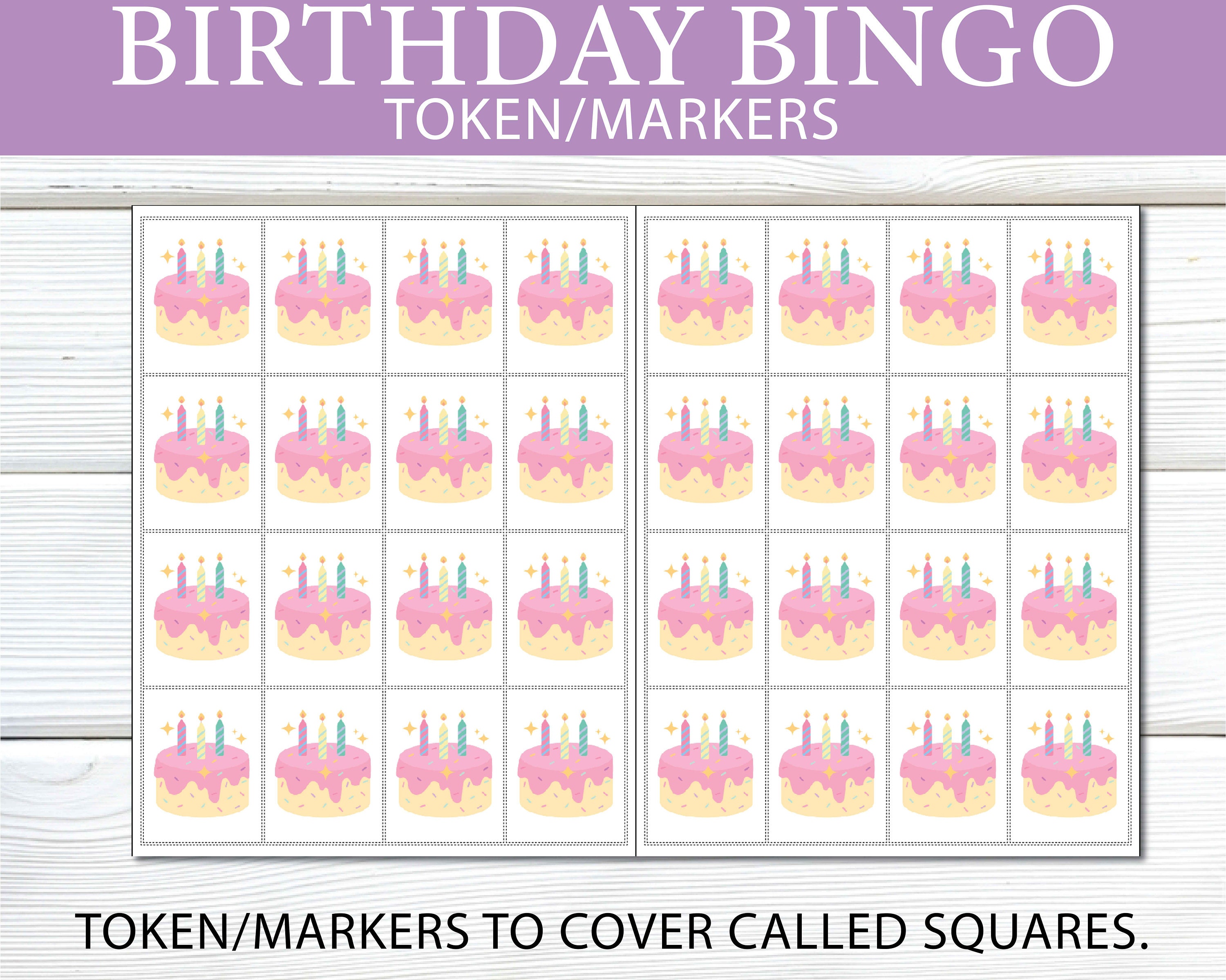 Birthday Bingo Cards Printable Game, 50 Happy Birthday Bingo Board Game ...
