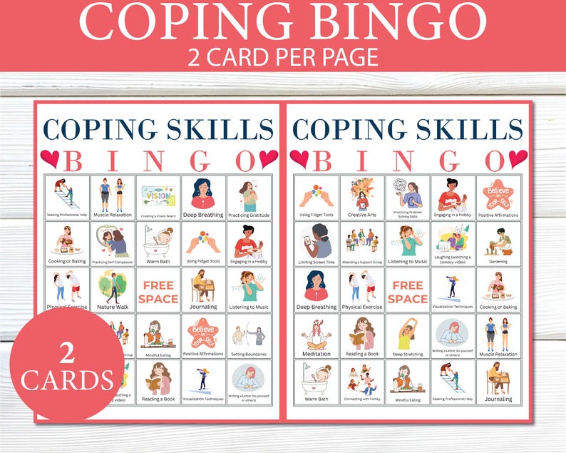 Coping Skills Bingo Game, Mindfulness Bingo, 30 Mindfulness Bingo Cards ...