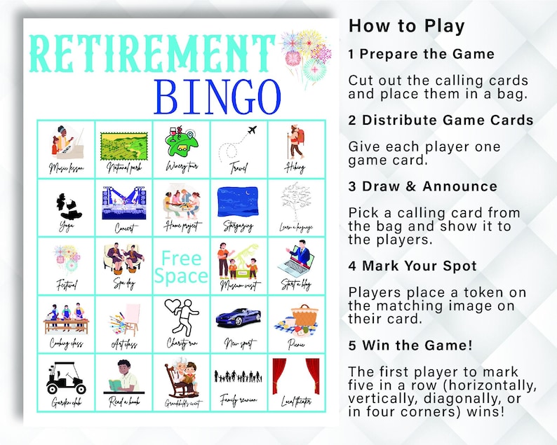 60 Retirement Bingo Cards, Retirement Activity, Retirement Party Game ...