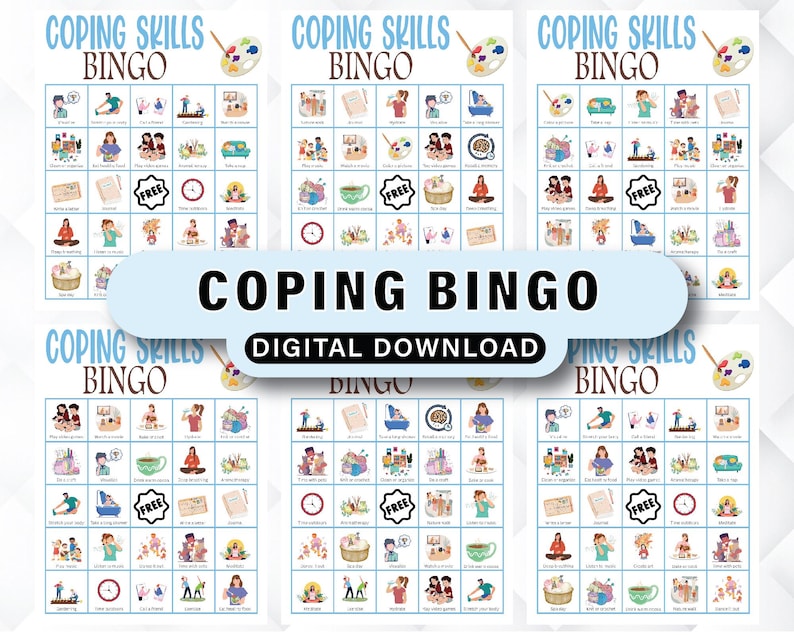 Coping Skills Bingo Game, 60 Mindfulness Bingo Cards, Classroom SEL ...