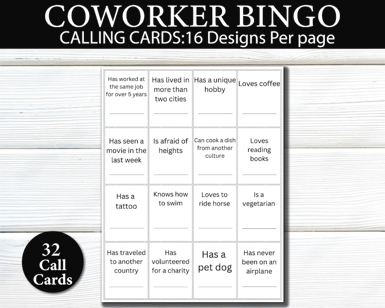 Editable Coworker Bingo Game, Find Someone Who Office Party Game ...